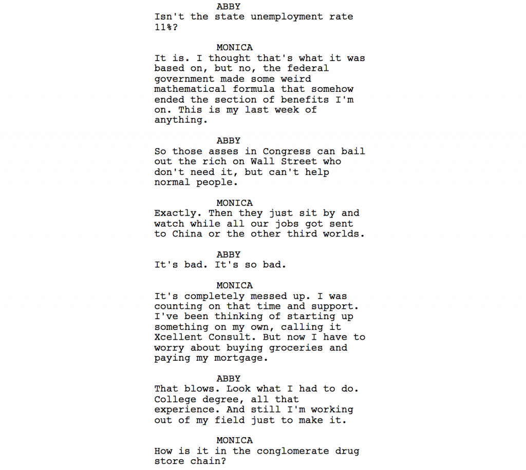 Script Dialogue If Your Characters Are Just Talking You re Doing It Wrong
